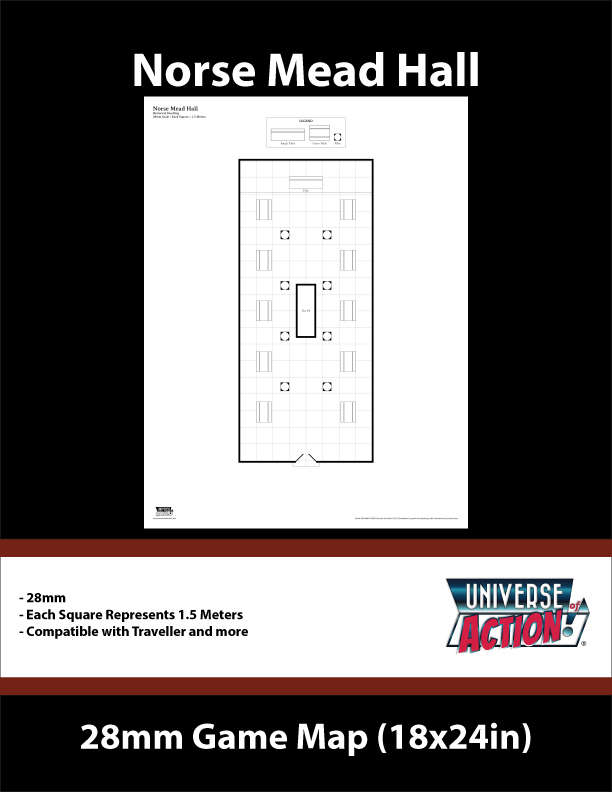Norse Mead Hall Map (Squares = 1.5 Meters) - Universe of Action, LLC ...