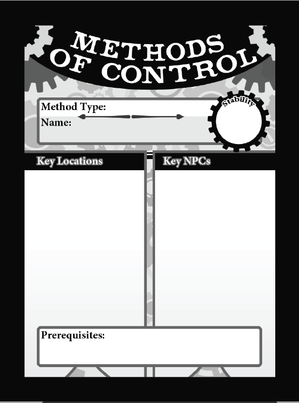 Gears of Defiance: Methods of Control Card Deck - Gallant Knight Games ...