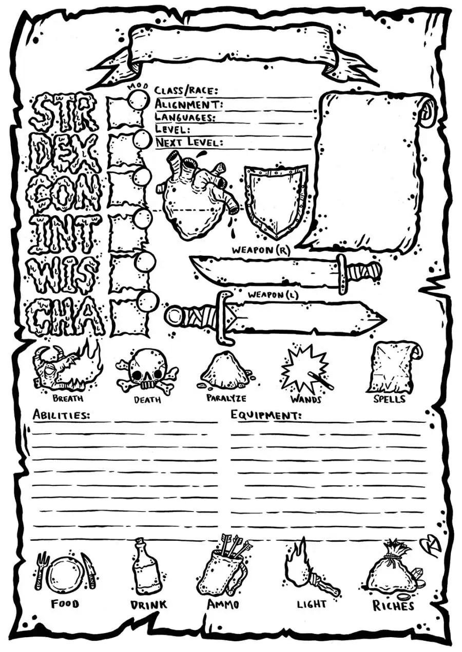 OSR Character Sheet - Karl Stjernberg | DriveThruRPG