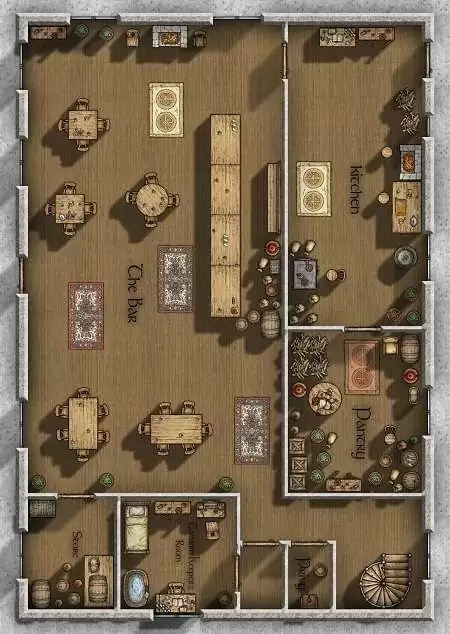 Tavern Plans - Rivendell Maps | DriveThruRPG