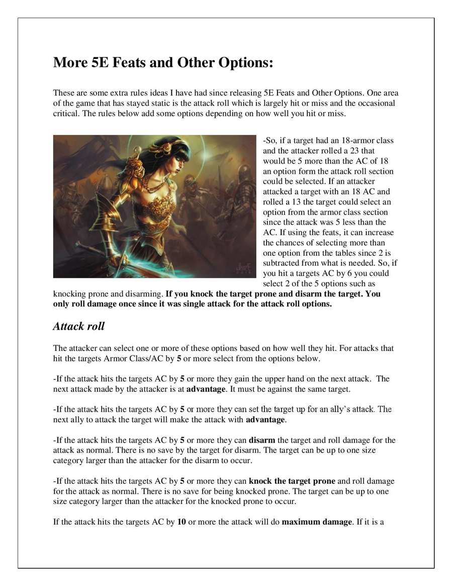 More 5E Feats and Other Options - David Vershaw II | DriveThruRPG