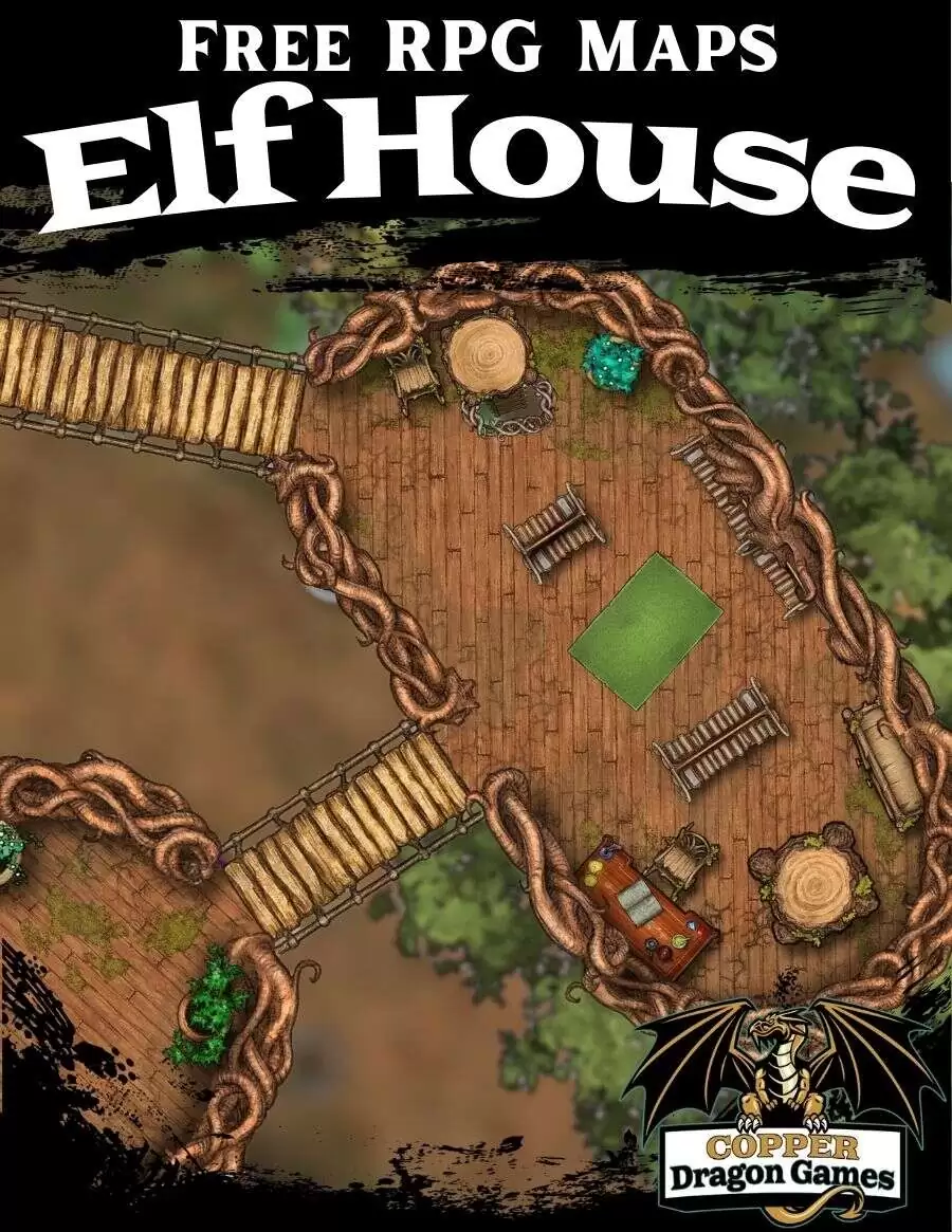 Free RPG Maps: Elf Tree House - Copper Dragon Games | DriveThruRPG