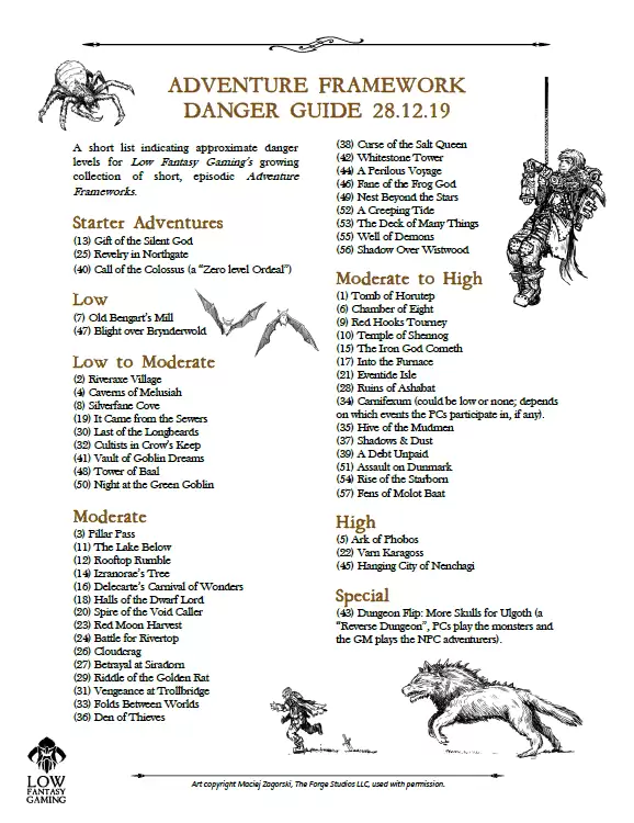 Adventure Framework 00: Danger Guide - Pickpocket Press | Colour ...