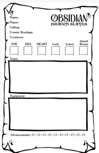 Obsidian Dragon Slayer Interactive Character Sheet - Tainted Edge Games | DriveThruRPG