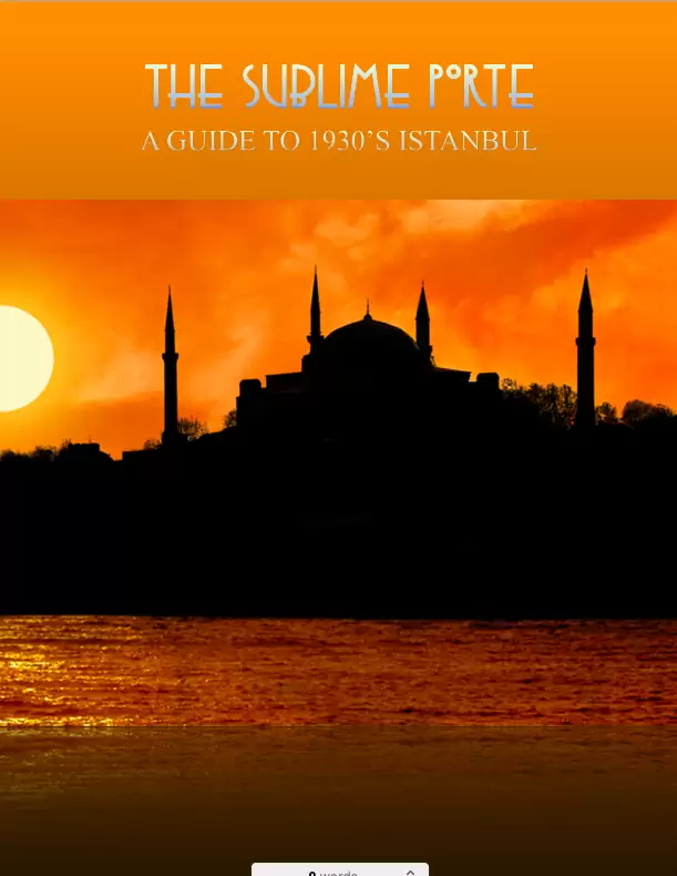 The Sublime Porte: A Guide to 1930s Istanbul (for Ubiquity) - Black ...