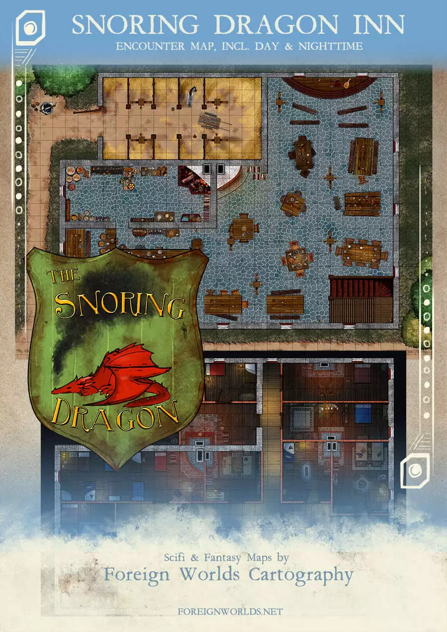The Snoring Dragon Inn - Foreign Worlds Cartography | DriveThruRPG