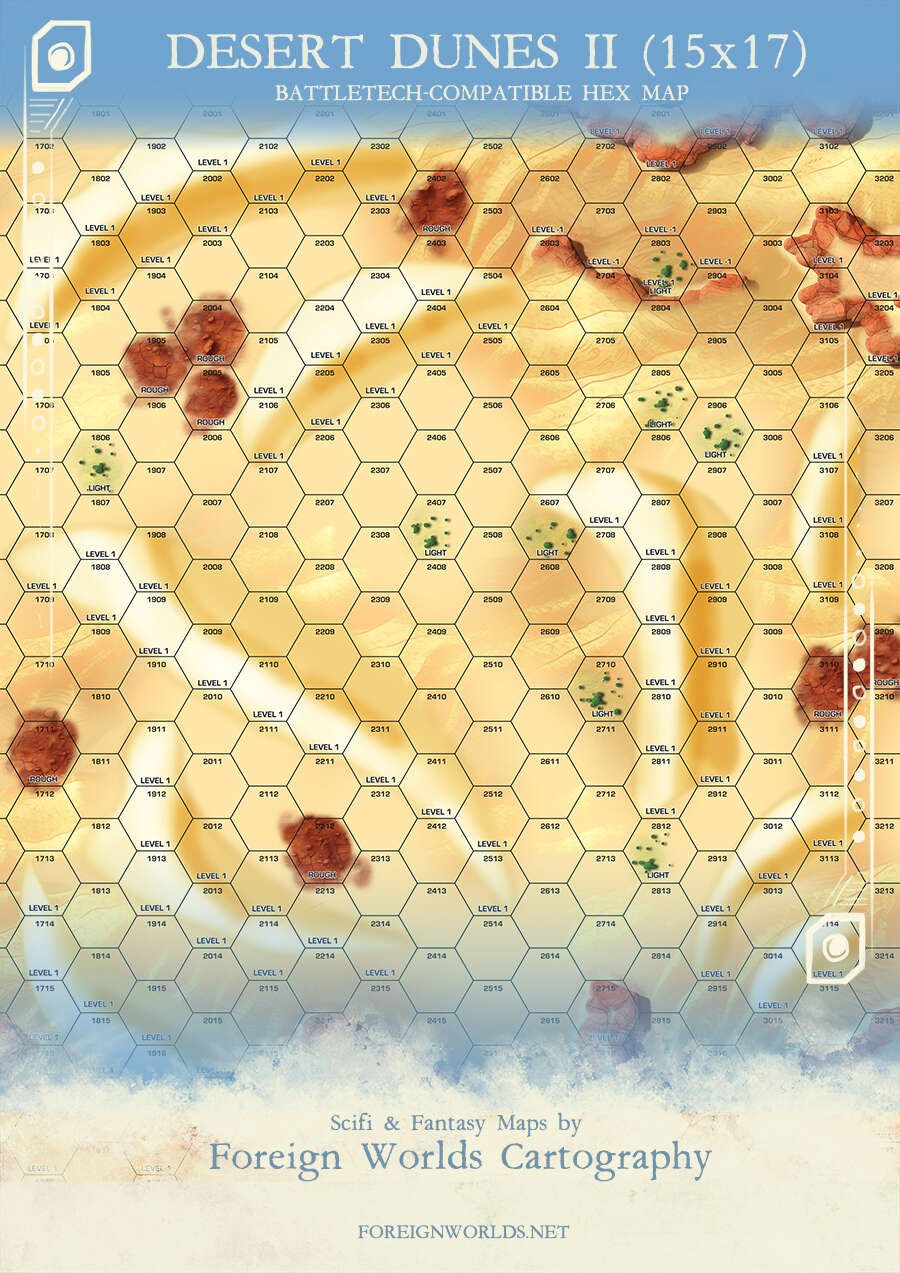 Desert Dunes II (Desert Battle Map Pack 2/9) 15x17 - Foreign Worlds ...