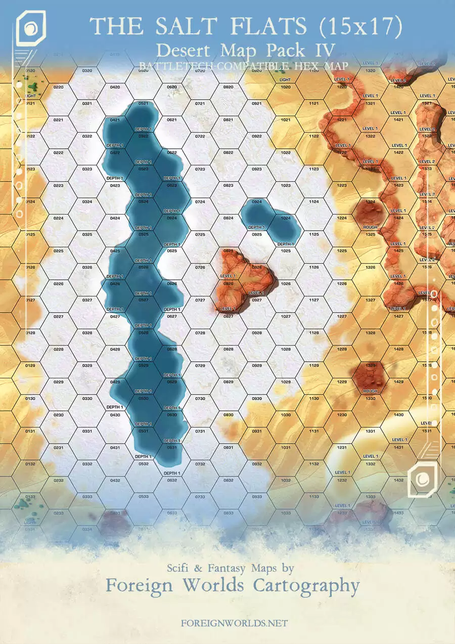 The Salt Flats (Desert Battle Map Pack 4/9) 15x17 - Foreign Worlds ...