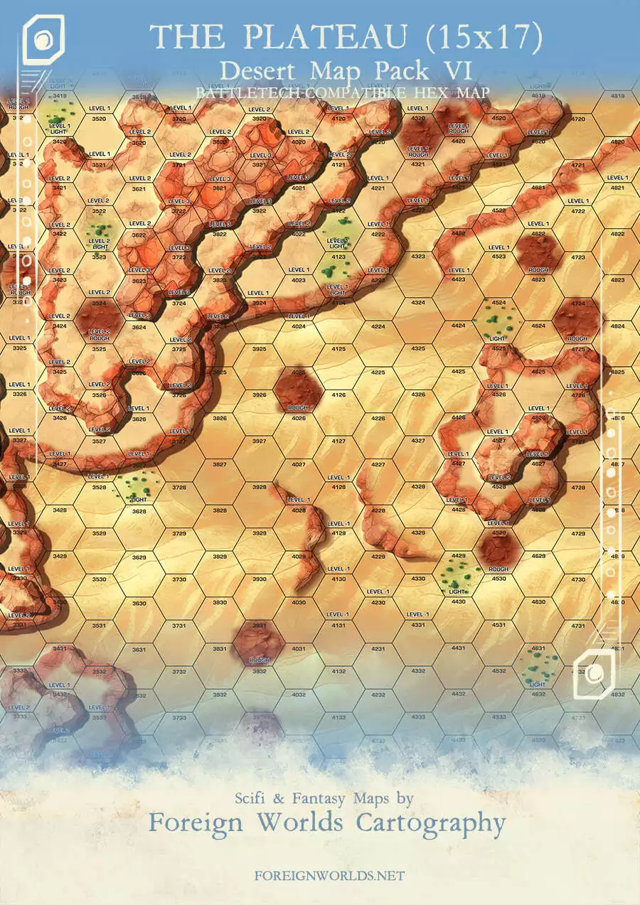 The Plateau (Desert Battle Map Pack 6/9) 15x17 - Foreign Worlds ...