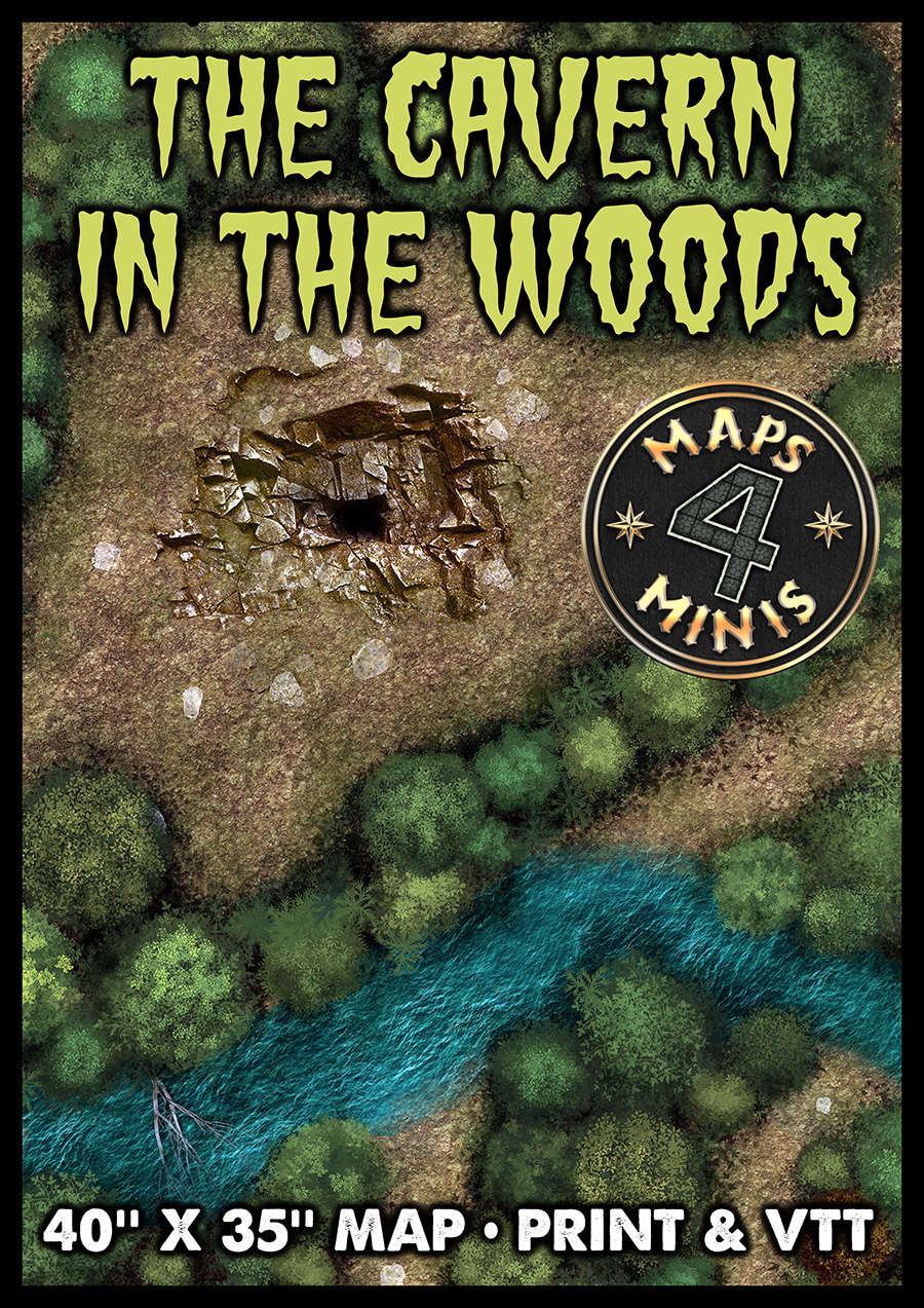 The Cavern in the Woods Map - Maps 4 Minis | DriveThruRPG