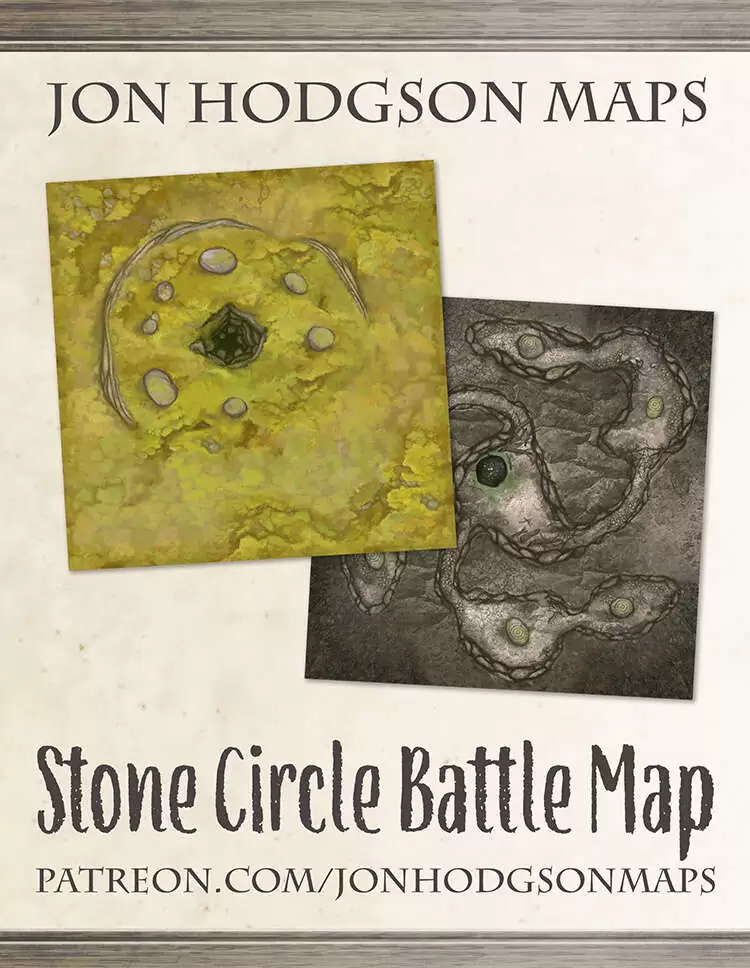 Jon Hodgson Maps - Stone Circle Battle Map - Handiwork Games | Jon ...