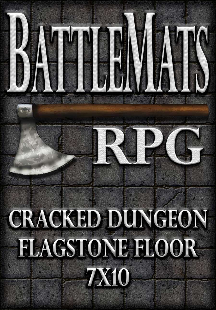 Cracked Dungeon Flagstone Floor 7x10 - Loke BattleMats | Fantasy Battle Maps | DriveThruRPG