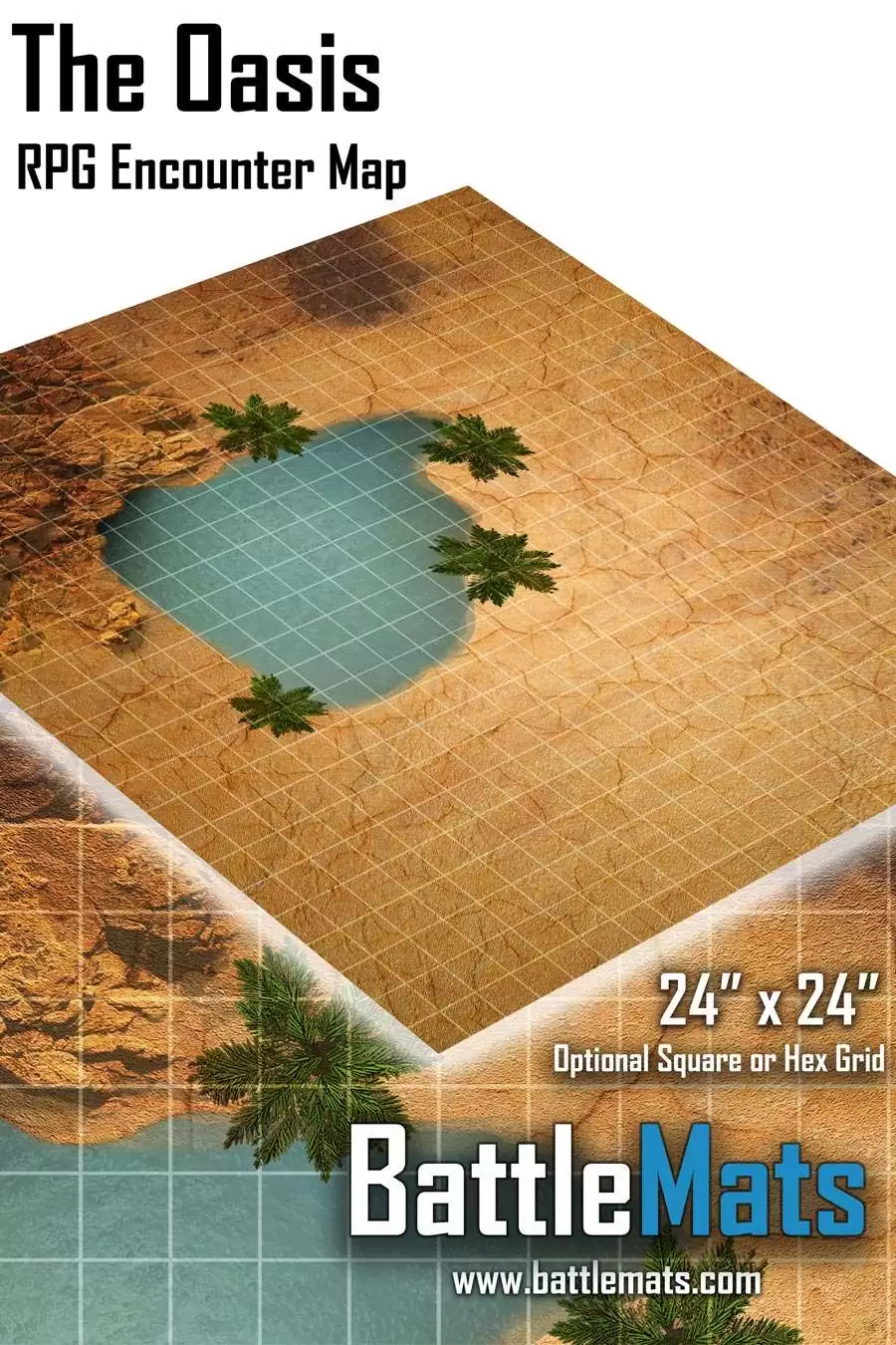 The Oasis 24" x 24" RPG Encounter Map - Loke BattleMats | Fantasy ...