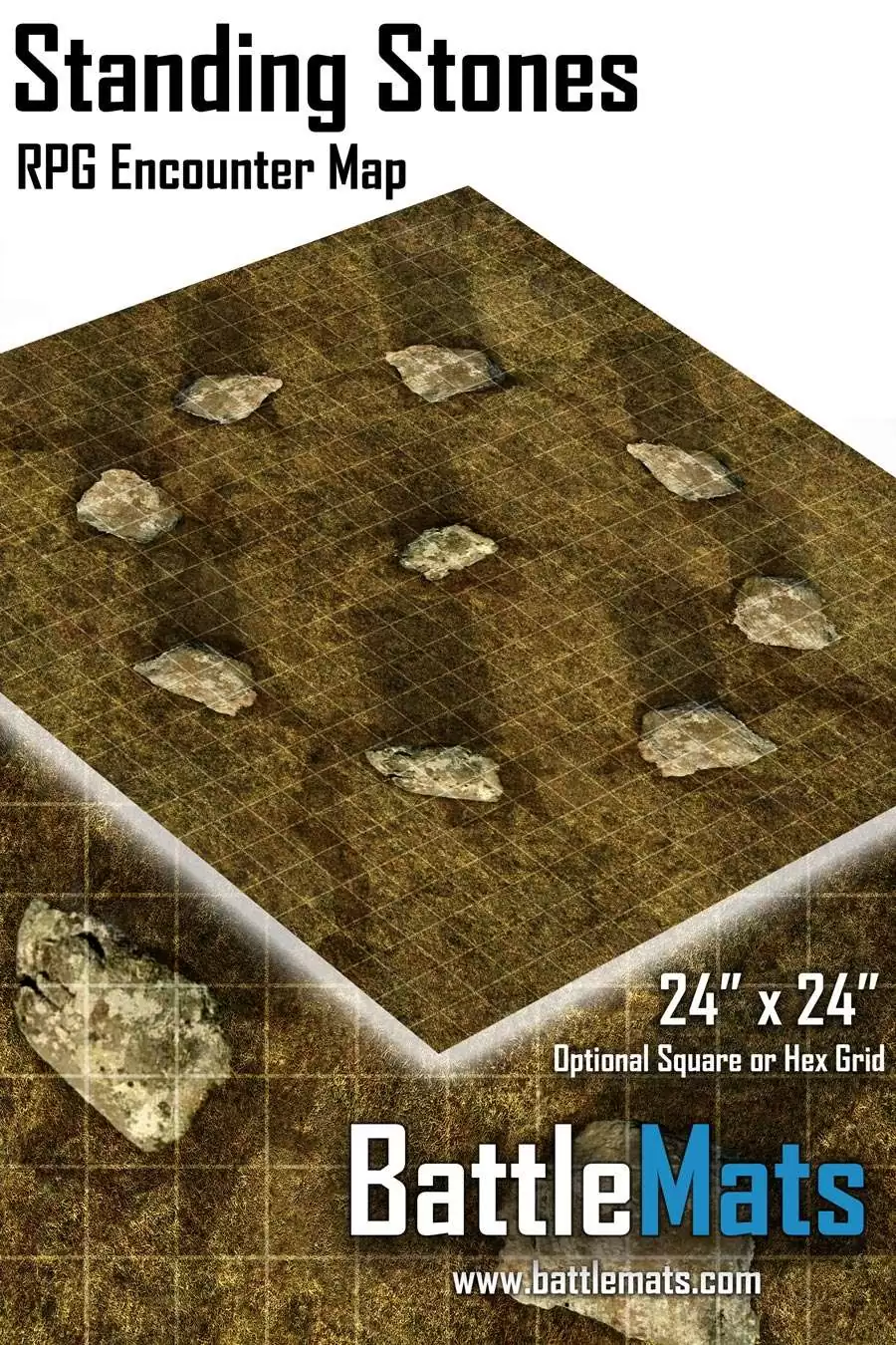 Standing Stones 24" x 24" RPG Encounter Map - Loke BattleMats | Fantasy ...