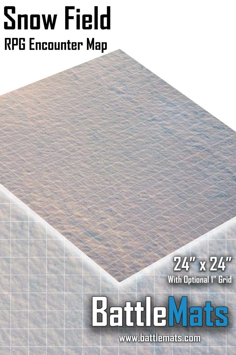 Snow Field 24" x 24" RPG Encounter Map - Loke BattleMats | Fantasy ...
