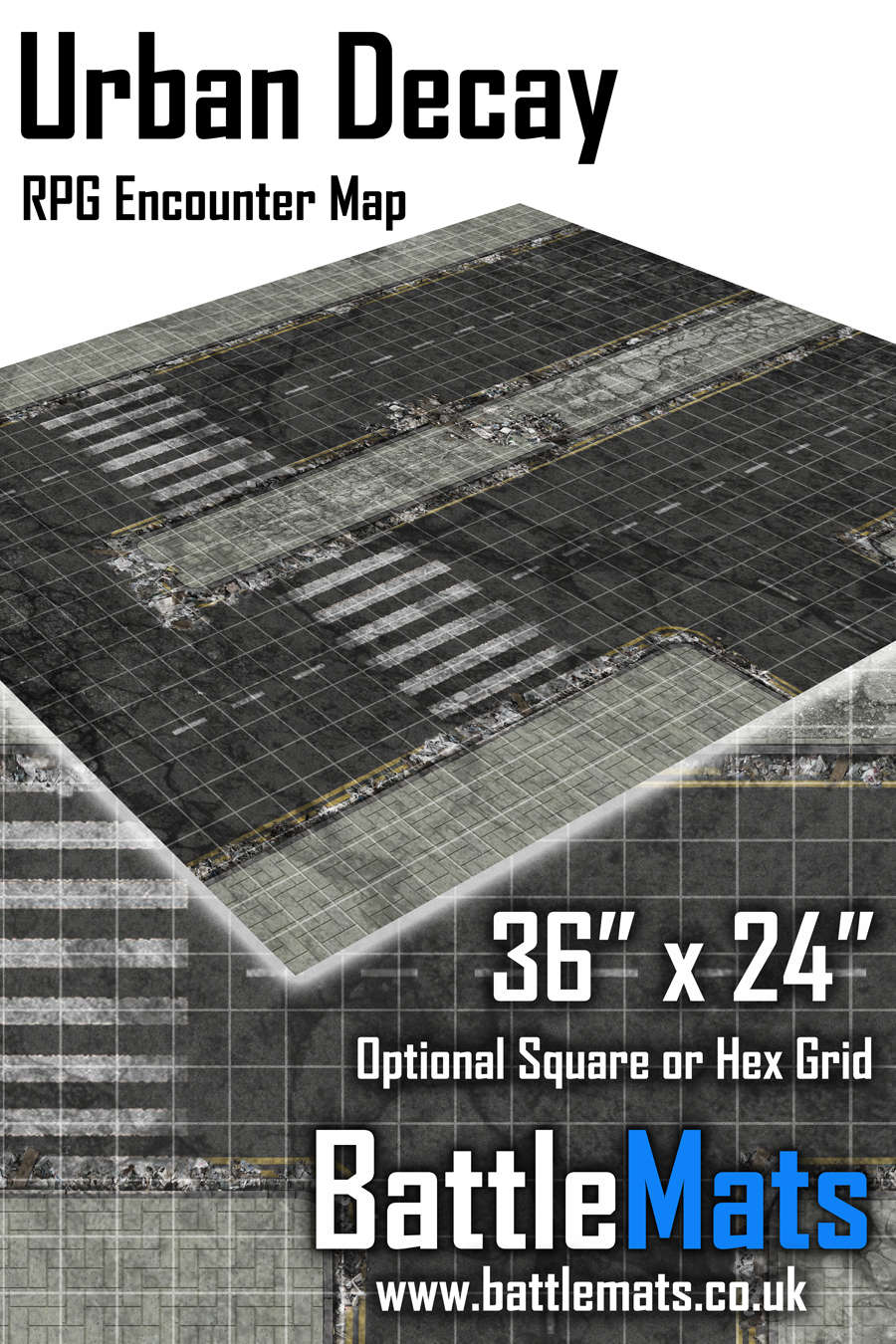 Urban Decay 36" x 24" RPG Encounter Map - Loke BattleMats | DriveThruRPG