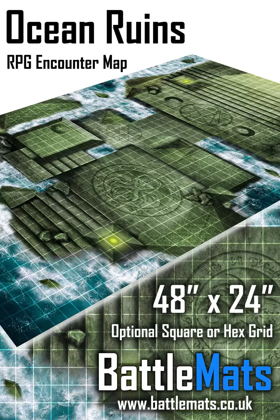 Ocean Ruins 48" x 24" RPG Encounter Map - Loke BattleMats | Fantasy ...