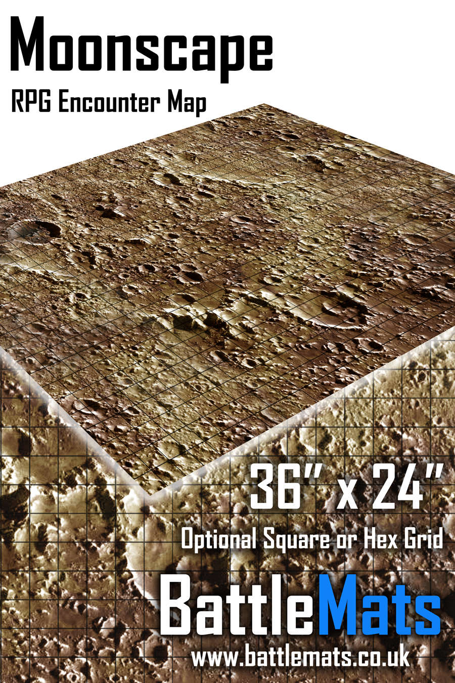 Moonscape 36" x 24" RPG Encounter Map - Loke BattleMats | Sci-Fi and ...