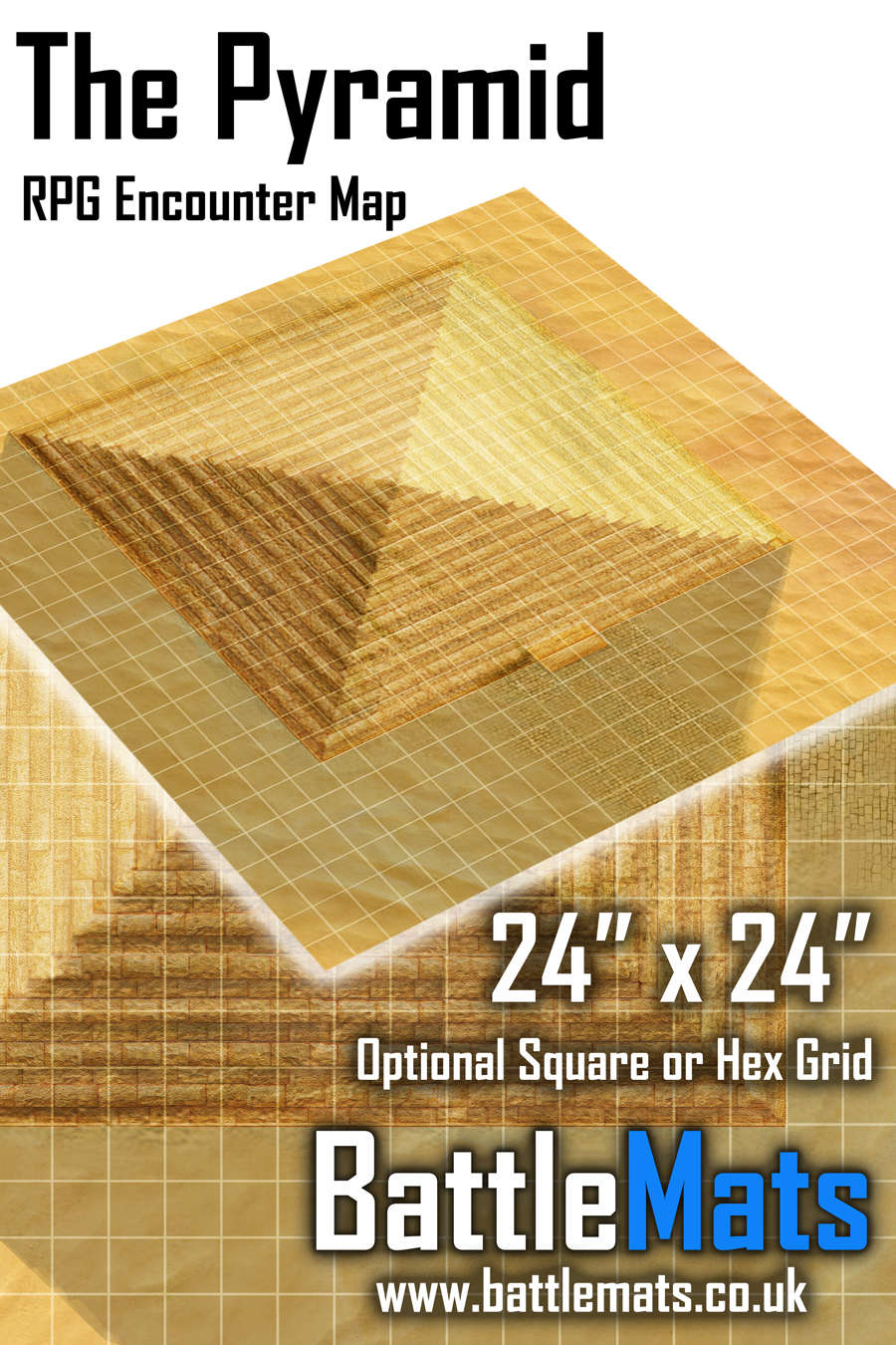 The Pyramid 24" x 24" RPG Encounter Map - Loke BattleMats | Fantasy ...