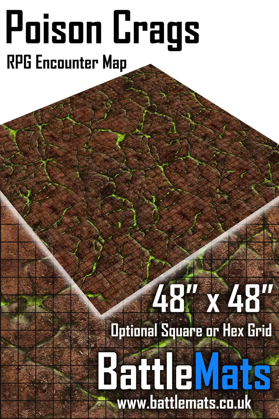 Poison Crags 48" x 48" RPG Encounter Map - Loke BattleMats | Fantasy Battle Maps | DriveThruRPG