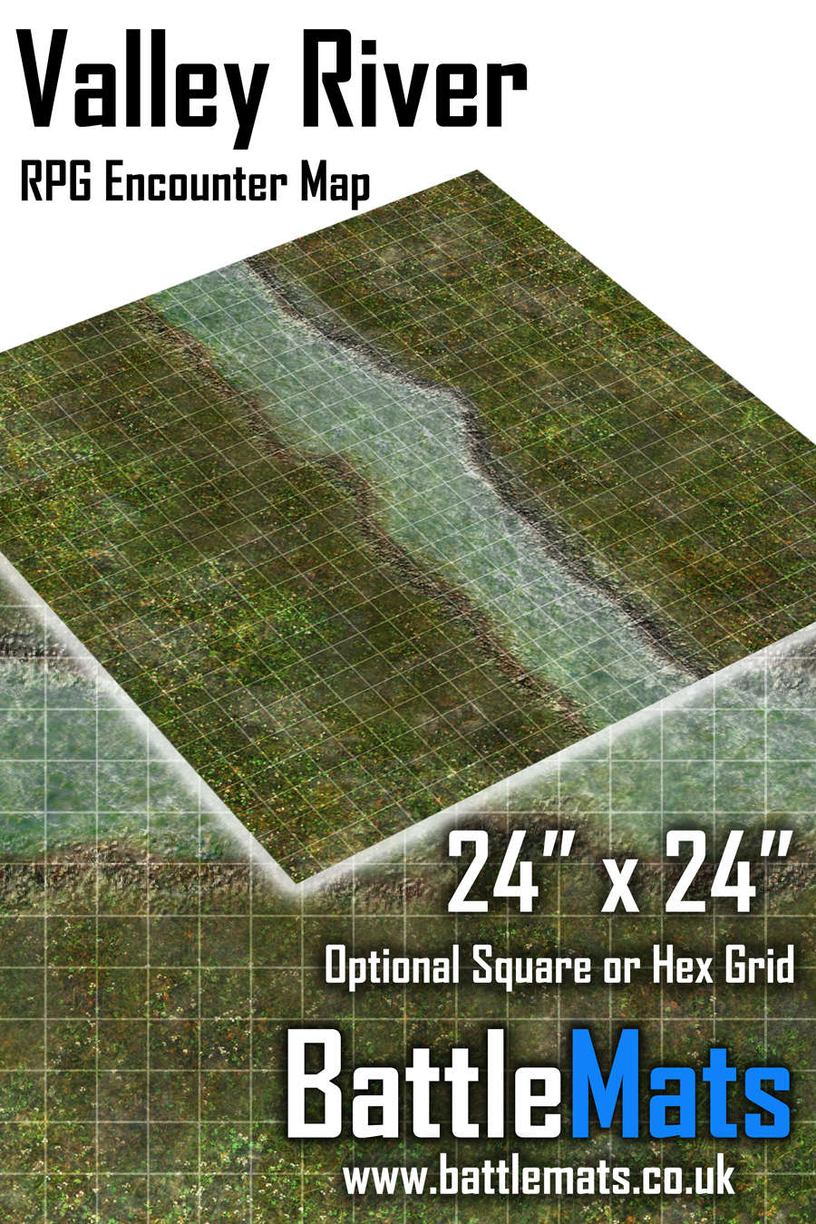 Valley River 24" x 24" RPG Encounter Map - Loke BattleMats | Fantasy ...