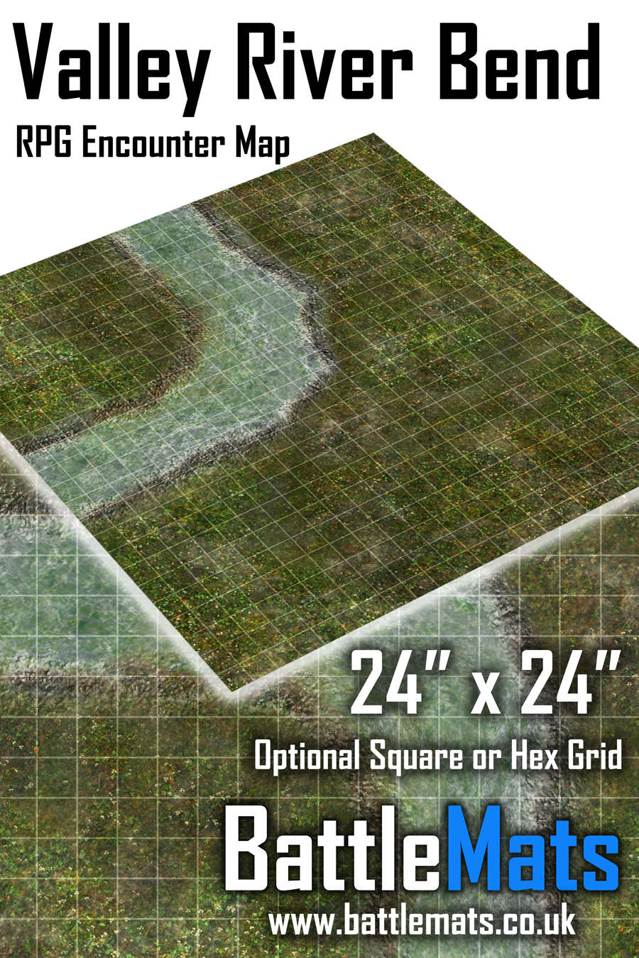 Valley River Bend 24" x 24" RPG Encounter Map - Loke BattleMats ...