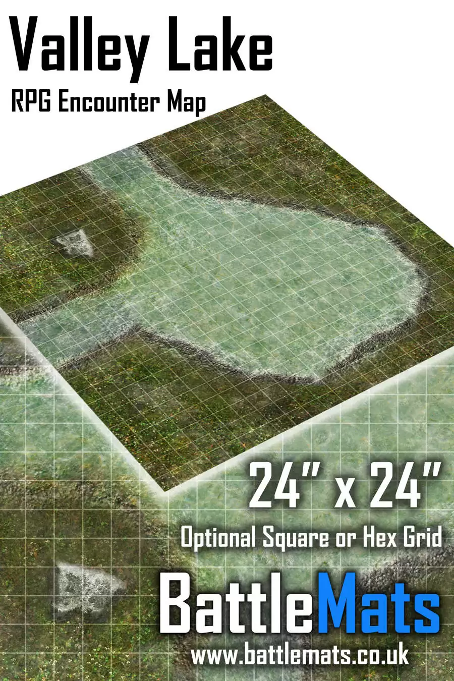Valley Lake 24" x 24" RPG Encounter Map - Loke BattleMats | Fantasy ...