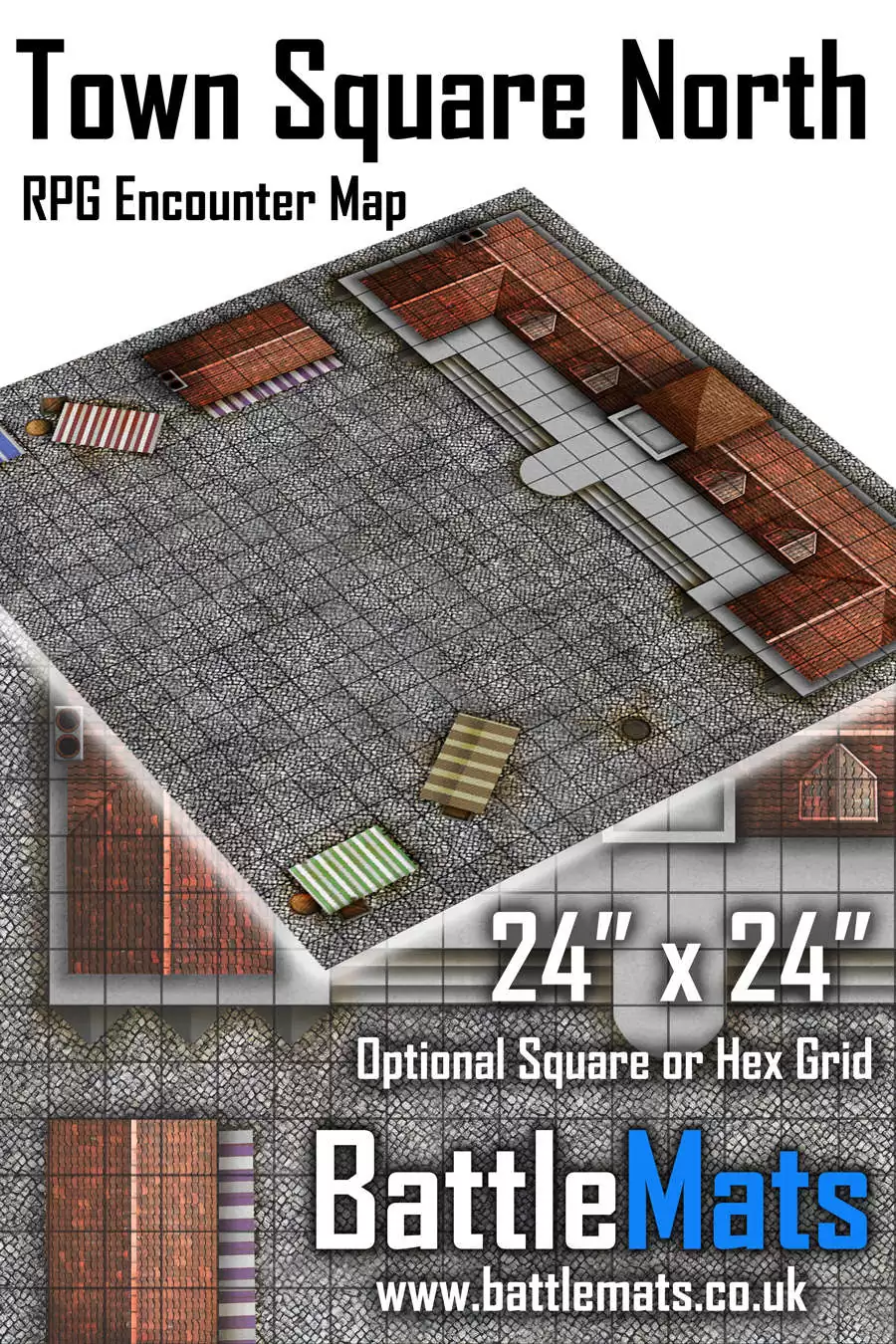 Town Square North 24" x 24" RPG Encounter Map - Loke BattleMats ...