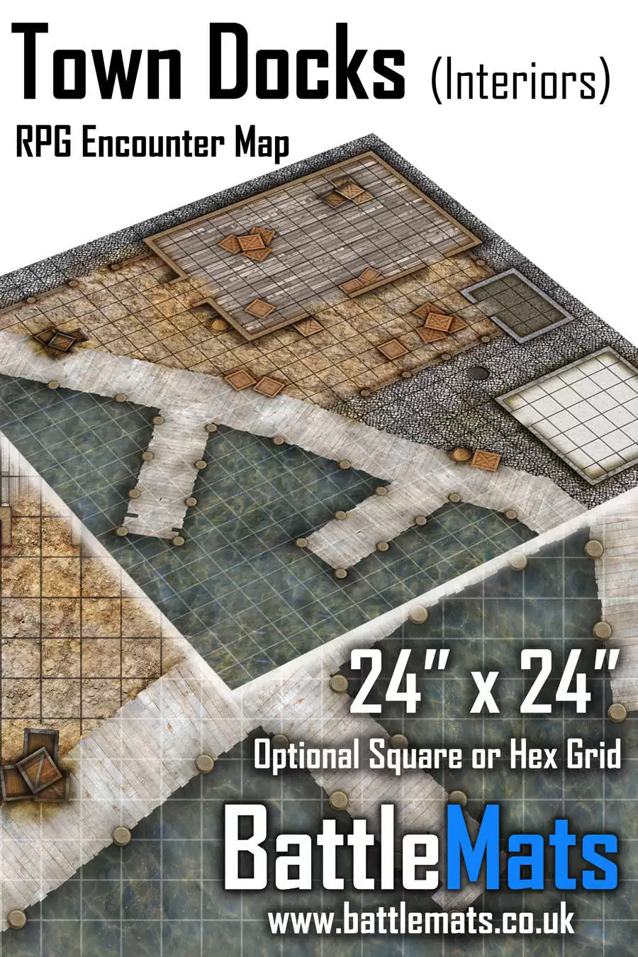 Town Docks Interiors 24" x 24" RPG Encounter Map - Loke BattleMats ...