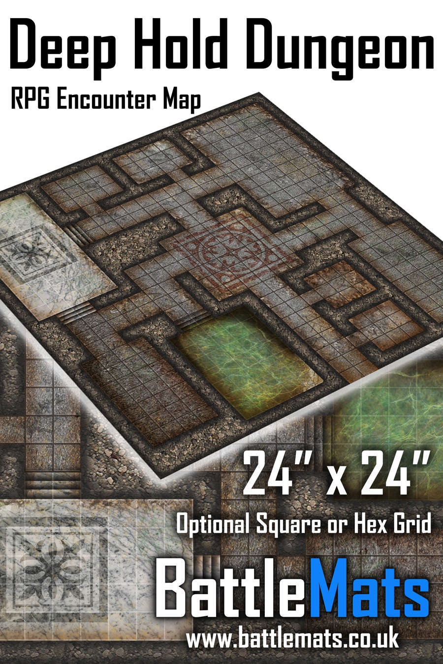 Deep Hold Dungeon 24" x 24" RPG Encounter Map - Loke BattleMats ...