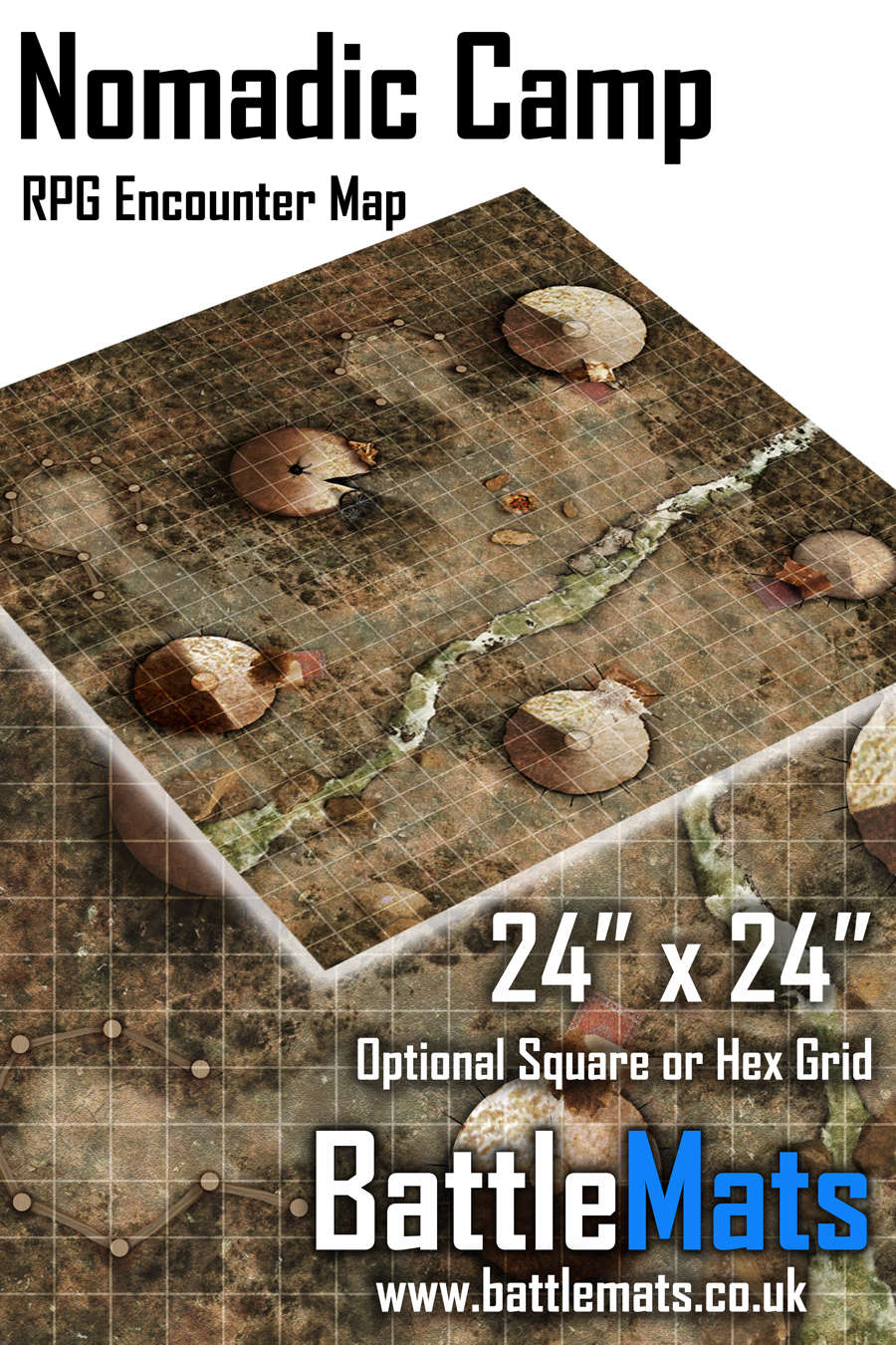 Nomadic Camp 24" x 24" RPG Encounter Map - Loke BattleMats | Fantasy ...