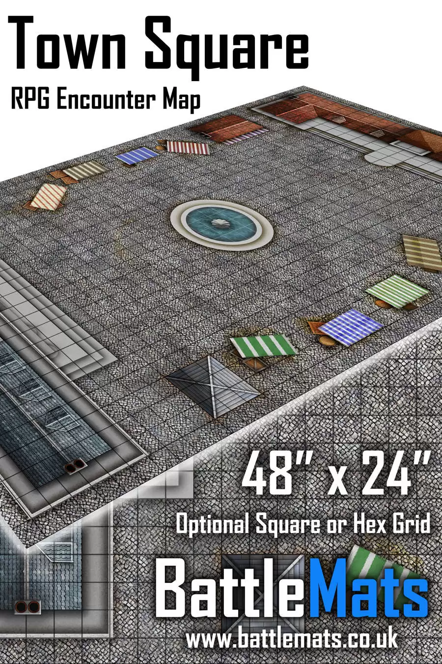 Town Square 48" x 24" RPG Encounter Map - Loke BattleMats | Fantasy ...