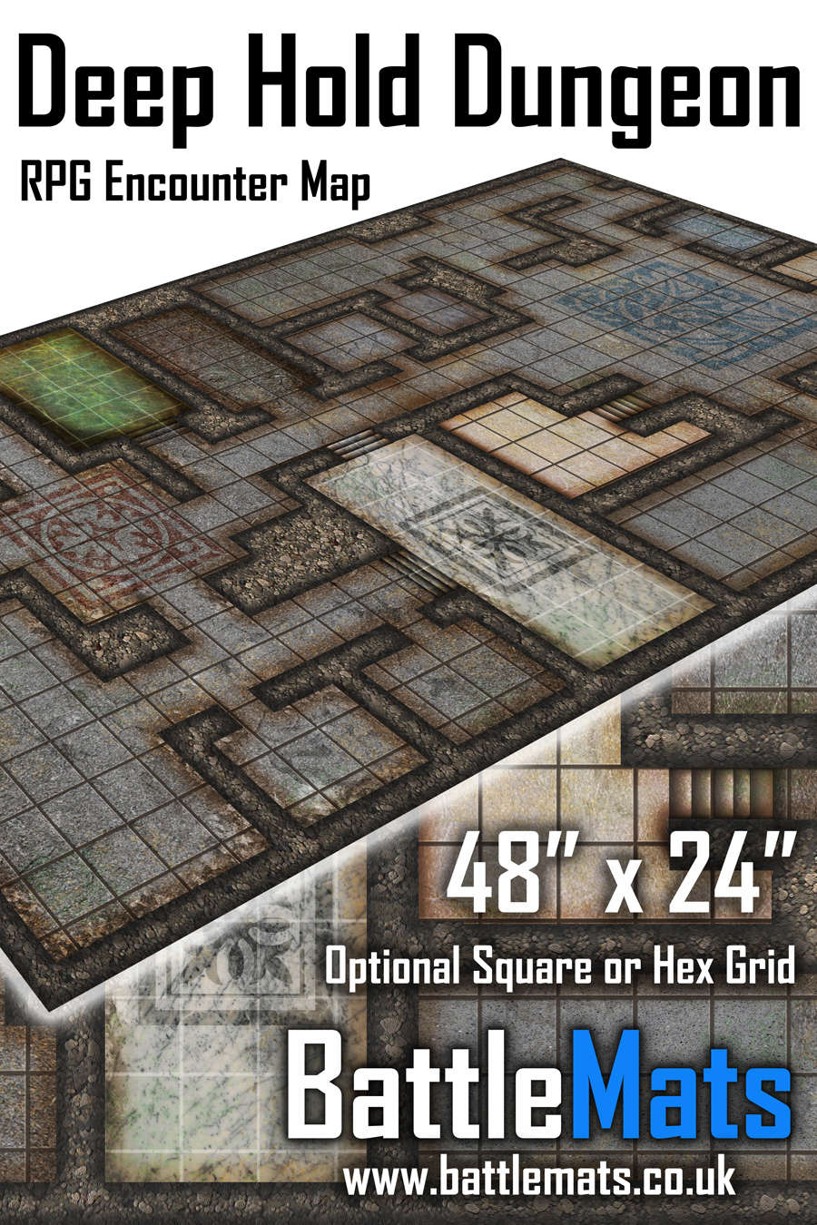 Deep Hold Dungeon 48" x 24" RPG Encounter Map - Loke BattleMats ...
