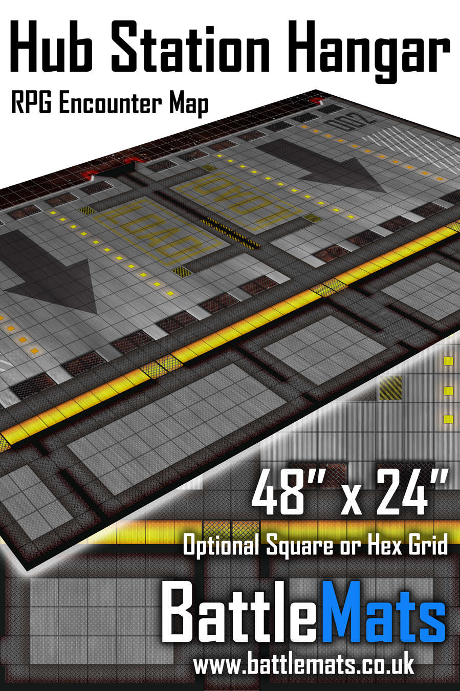 Hub Station Hangar 48" x 24" RPG Encounter Map - Loke BattleMats | Sci ...