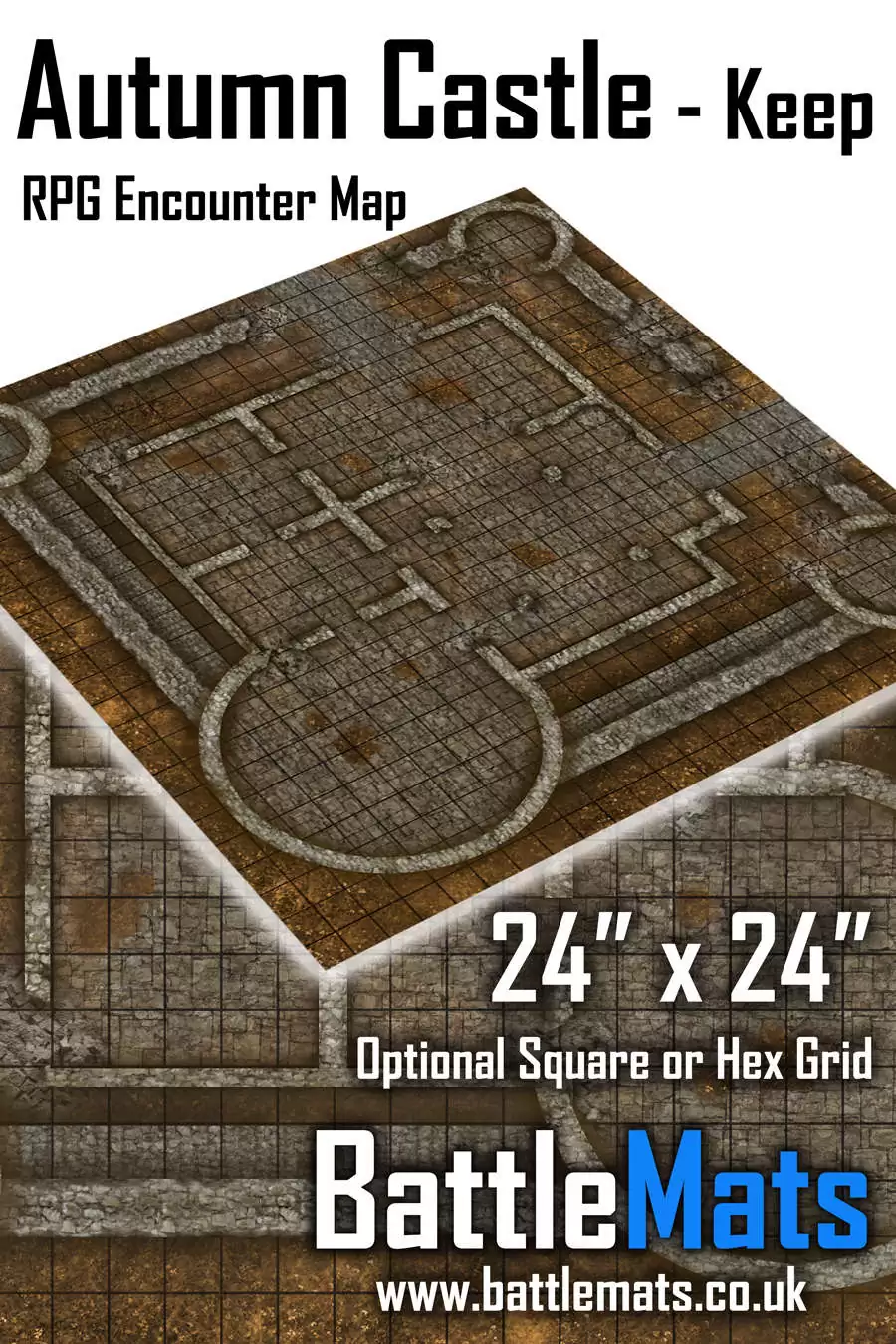 Autumn Castle Keep 24" x 24" RPG Encounter Map - Loke BattleMats ...