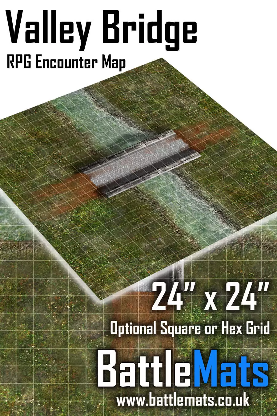 Valley Bridge 24" x 24" RPG Encounter Map - Loke BattleMats | Fantasy ...
