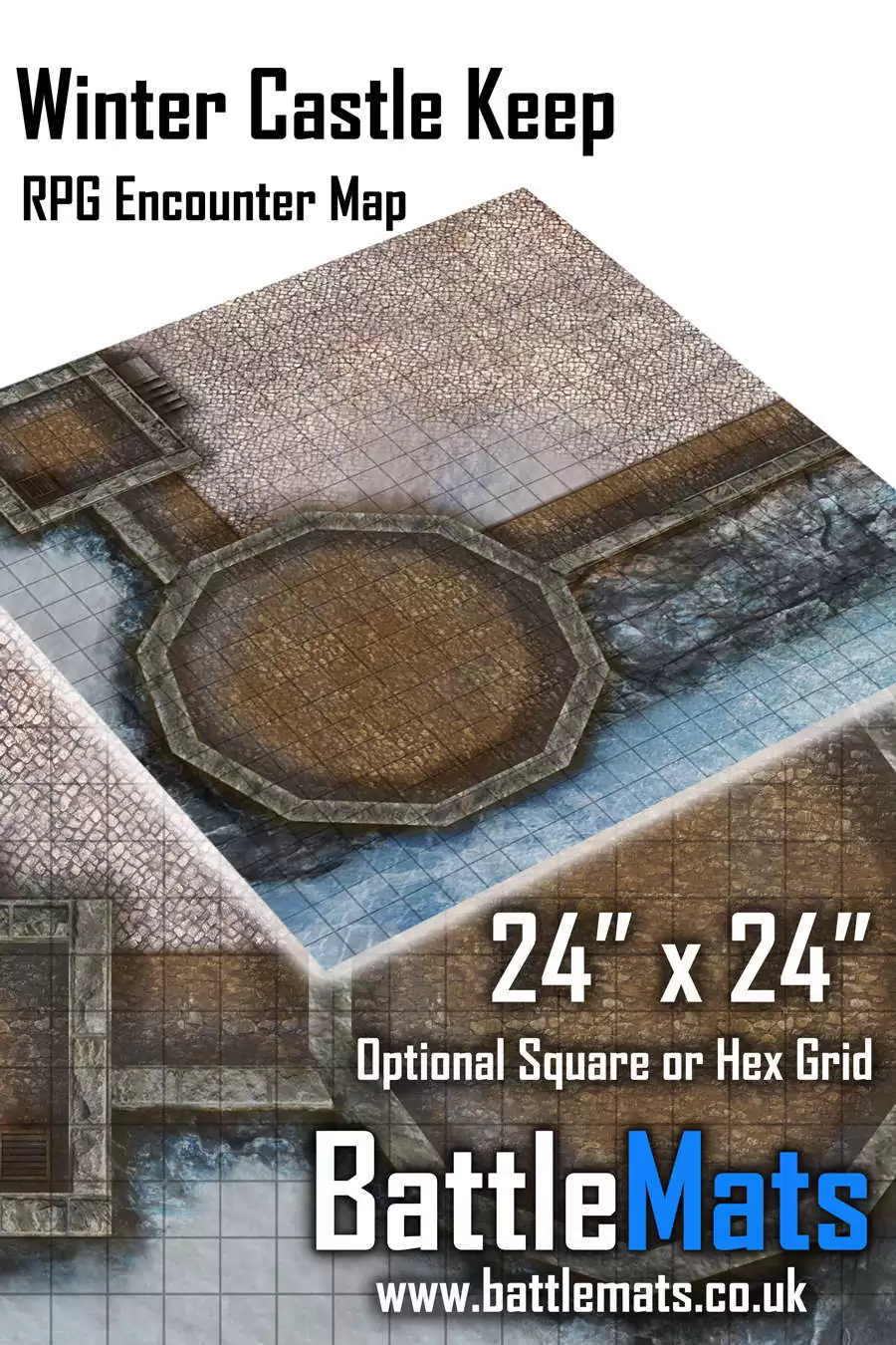 Winter Castle Keep 24" x 24" RPG Encounter Map - Loke BattleMats ...