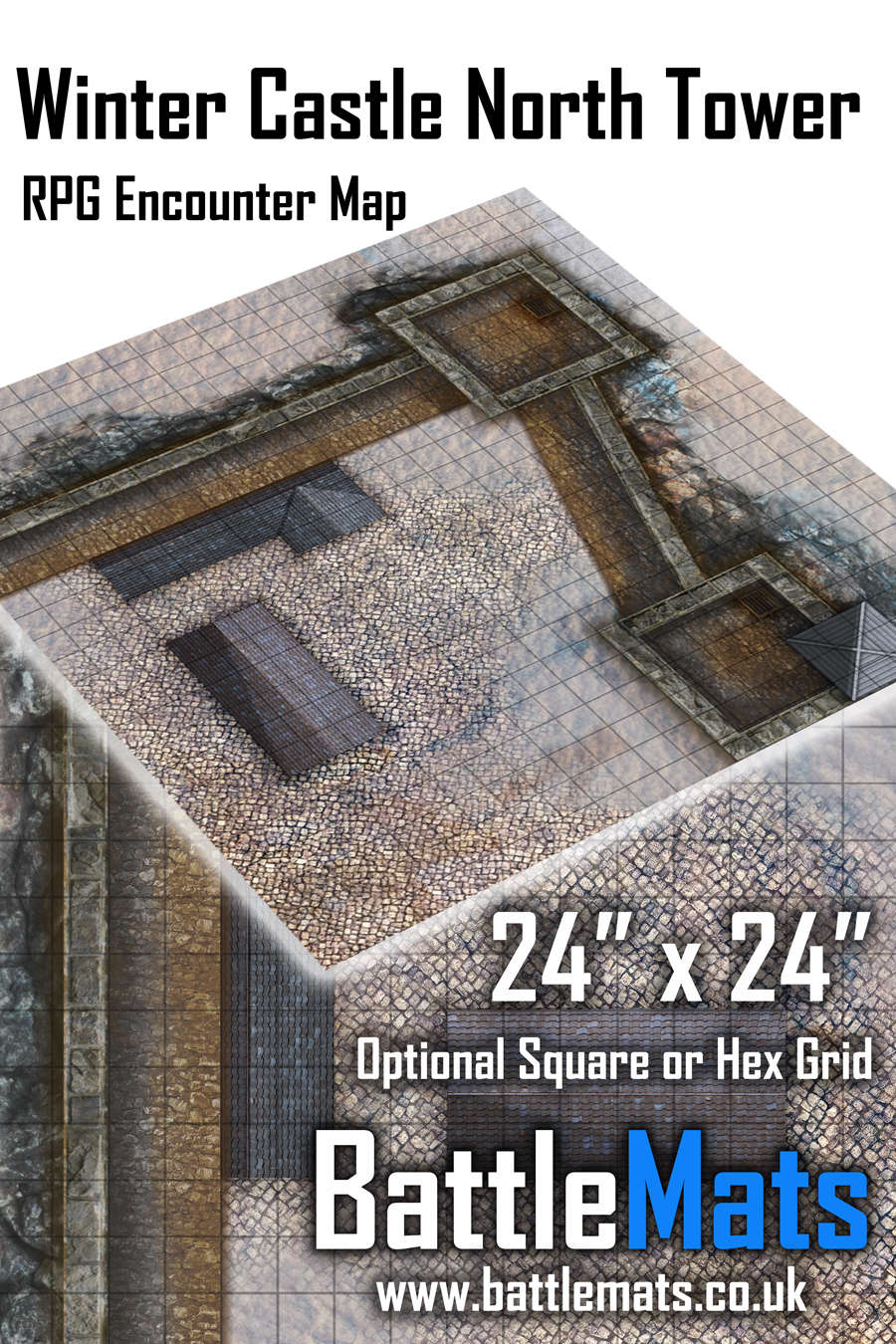 Winter Castle North Tower 24" x 24" RPG Encounter Map - Loke BattleMats ...