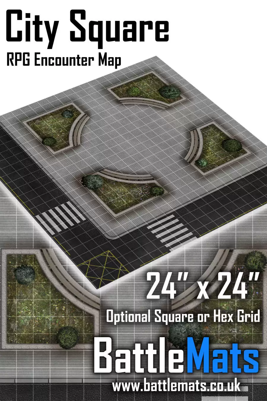 City Square 24" x 24" RPG Encounter Map - Loke BattleMats | Fantasy ...