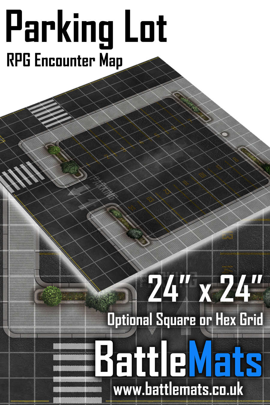 Parking Lot 24" x 24" RPG Encounter Map - Loke BattleMats | Sci-Fi and ...