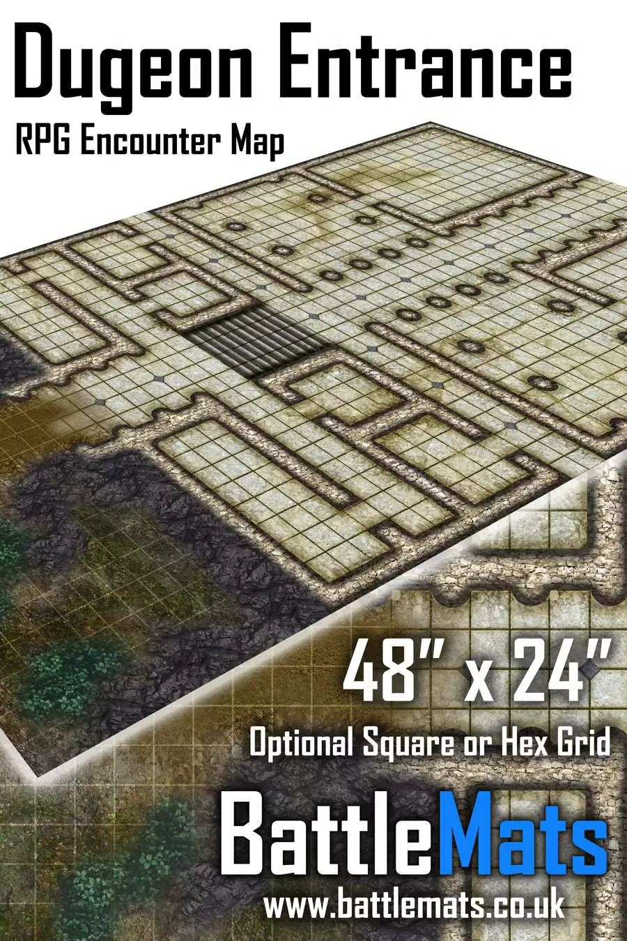 Dungeon Entrance 48" x 24" RPG Encounter Map - Loke BattleMats ...