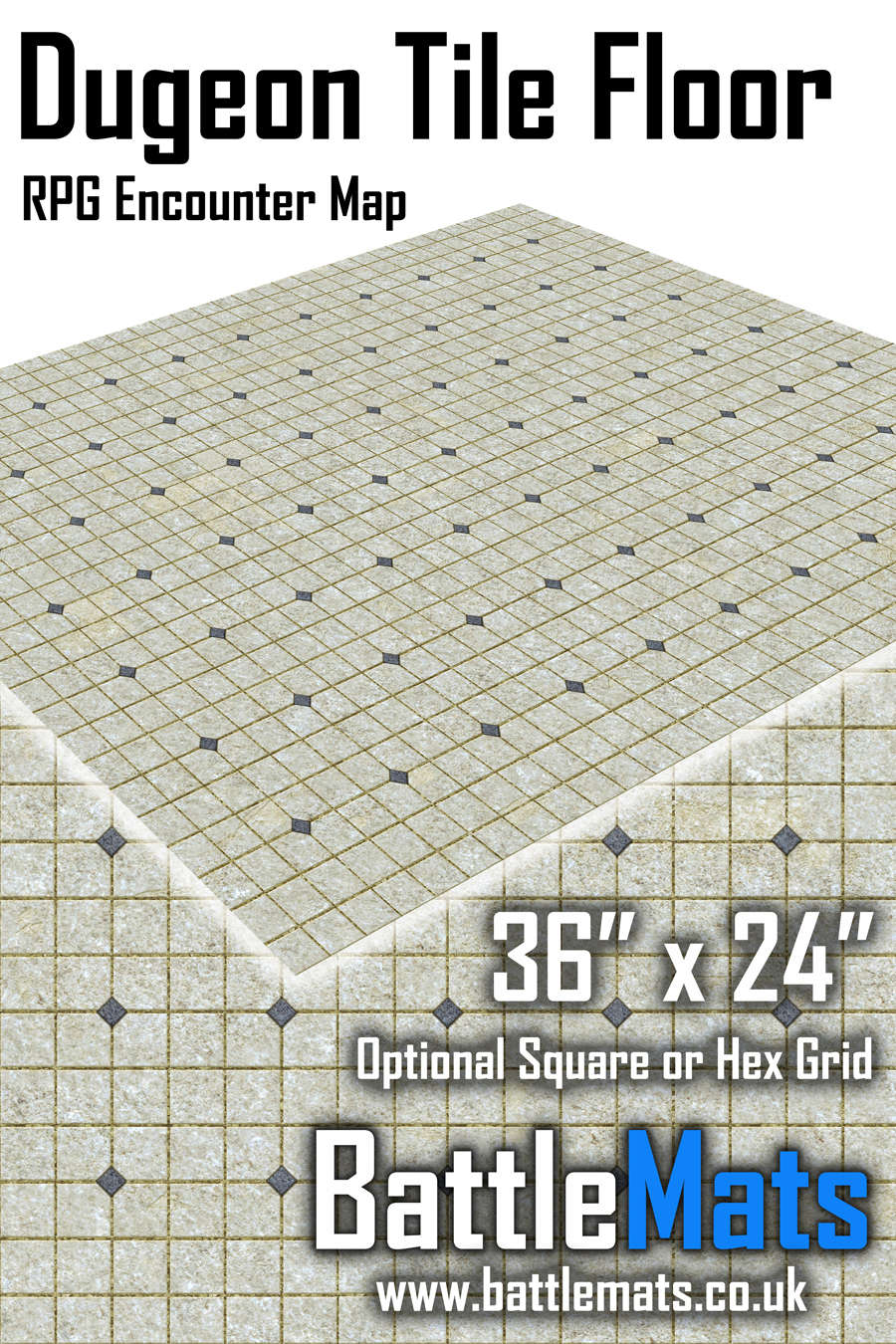 Dungeon Tile Floor 36" x 24" RPG Encounter Map - Loke BattleMats ...