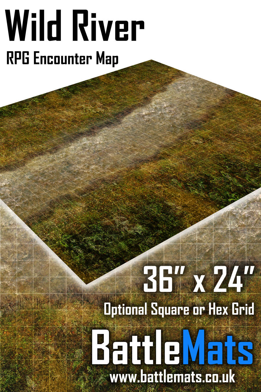 Wild River 36" x 24" RPG Encounter Map - Loke BattleMats | Fantasy ...