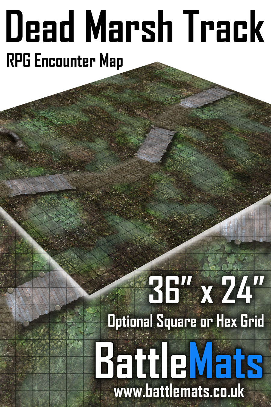 Dead marsh Track 36" x 24" RPG Encounter Map - Loke BattleMats ...