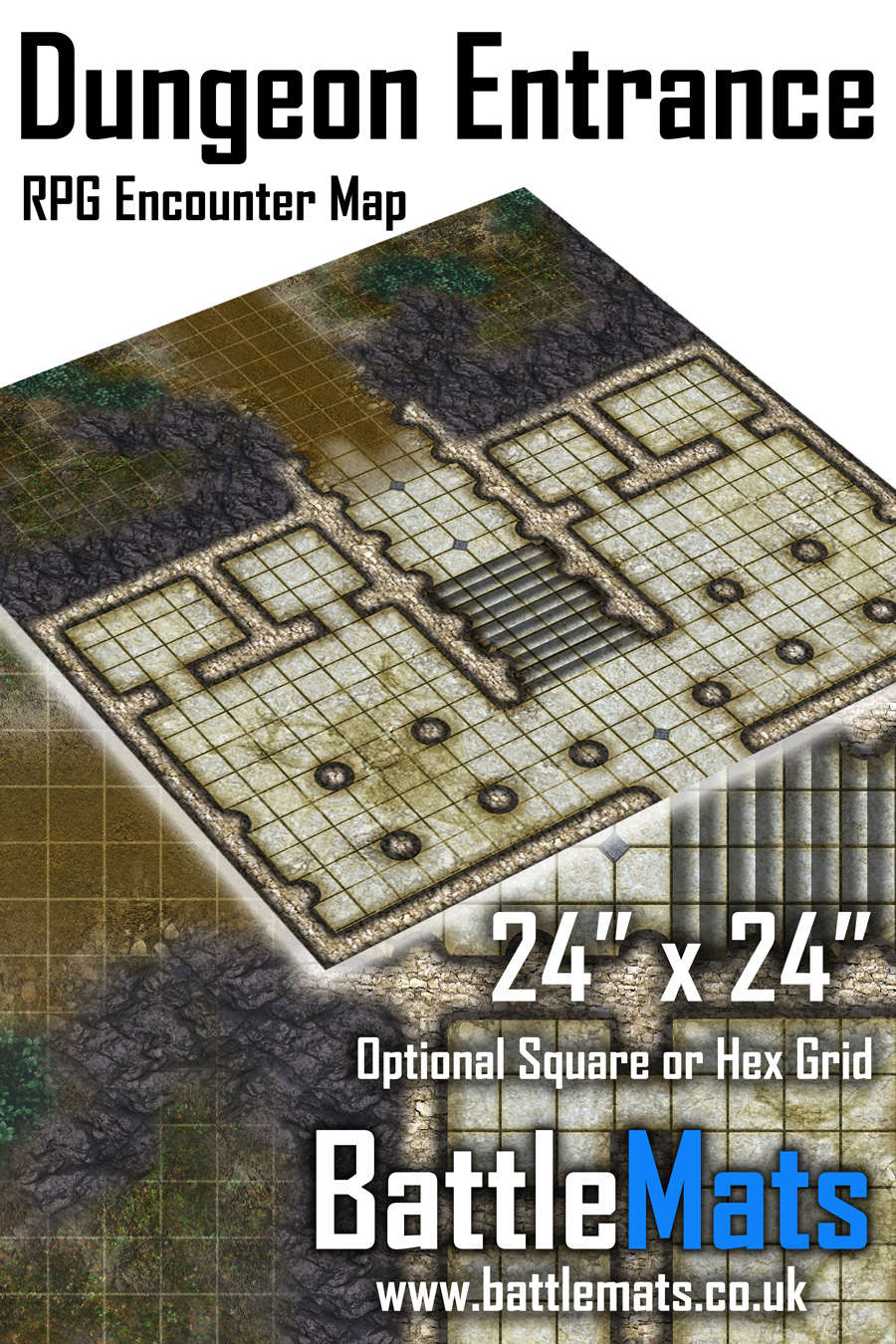 Dungeon Entrance 24" x 24" RPG Encounter Map - Loke BattleMats ...