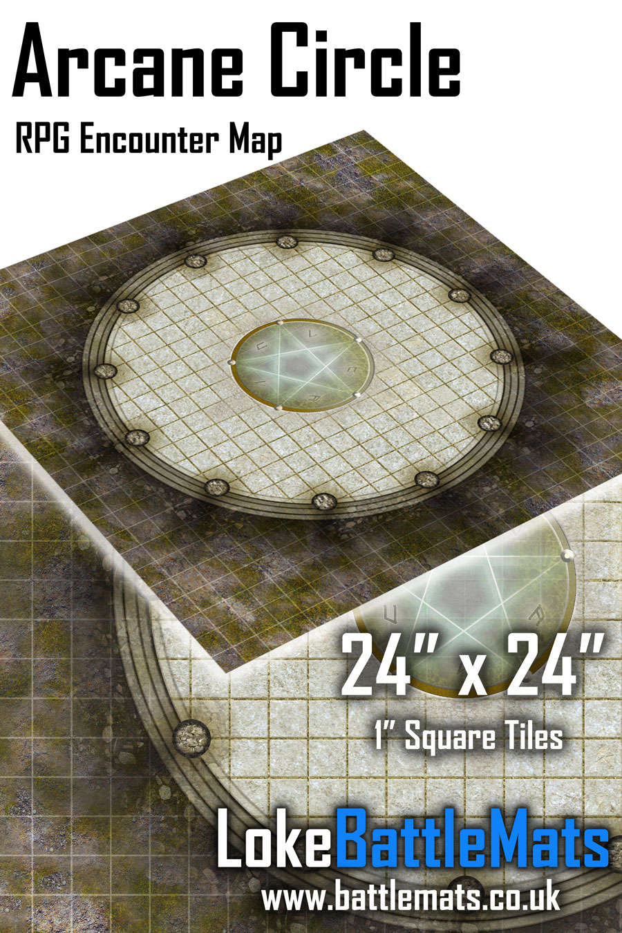 Arcane Circle 24" x 24" RPG Encounter Map - Loke BattleMats | Fantasy ...