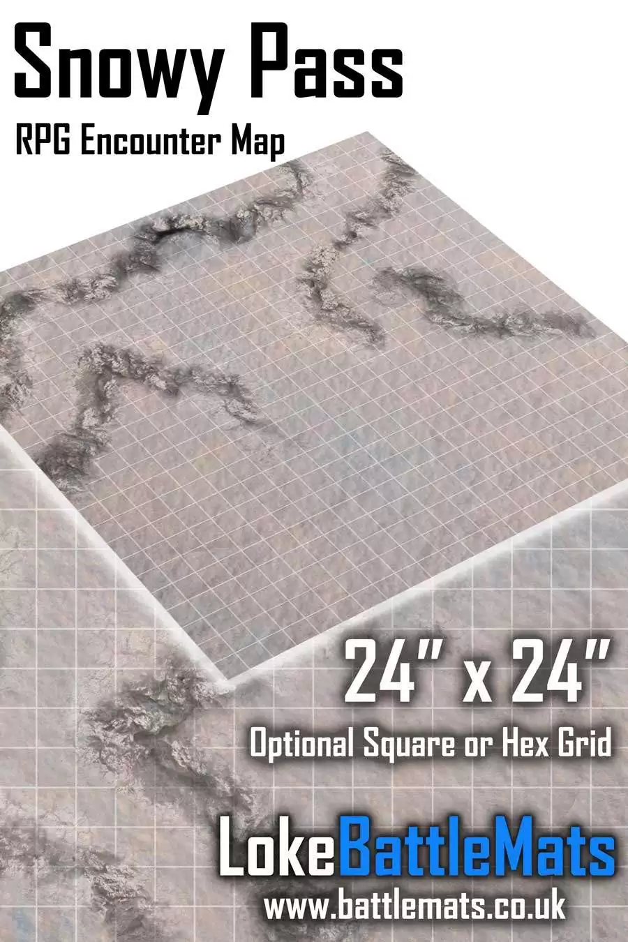 Snowy Pass 24" x 24" RPG Encounter Map - Loke BattleMats | Fantasy ...
