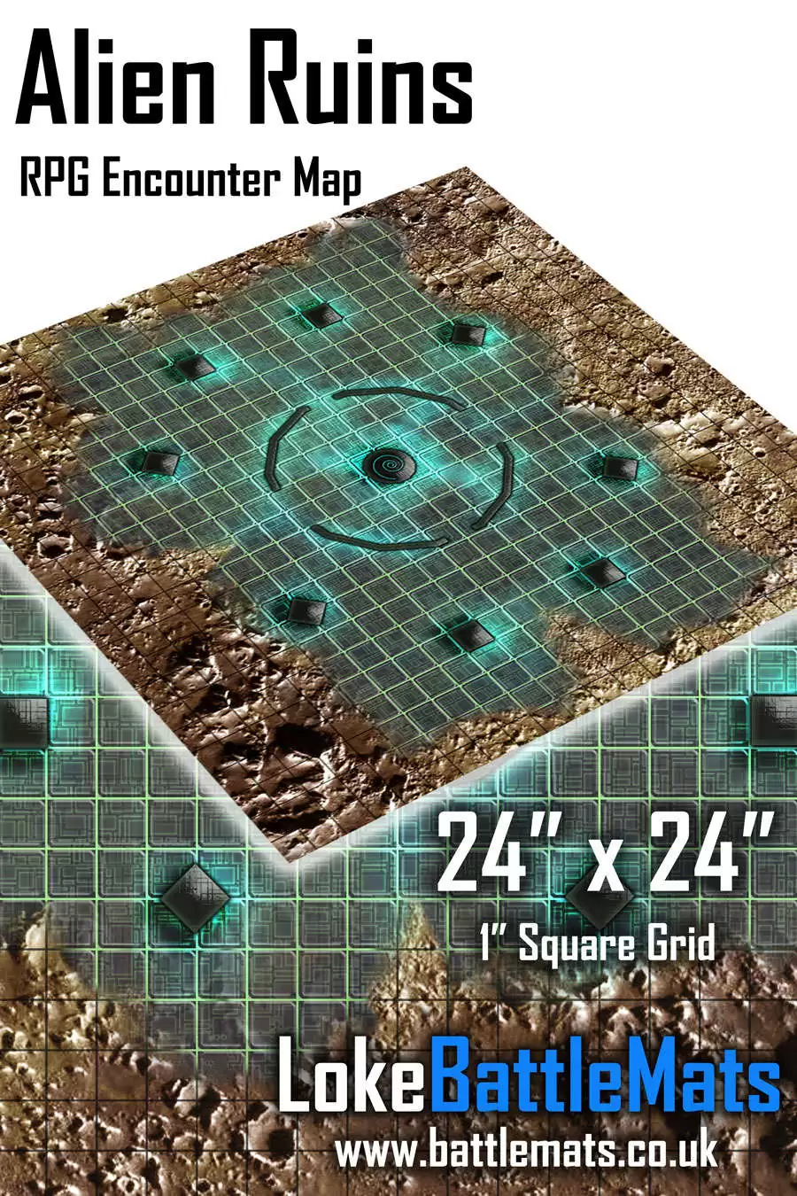 Alien Ruins 24" x 24" RPG Encounter Map - Loke BattleMats | Sci-Fi and ...