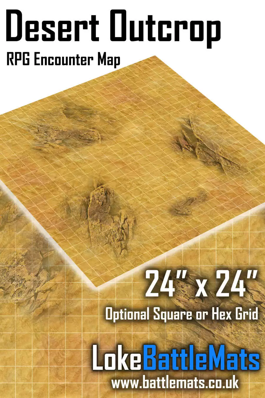 Desert Outcrop 24" x 24" RPG Encounter Map - Loke BattleMats | Fantasy ...