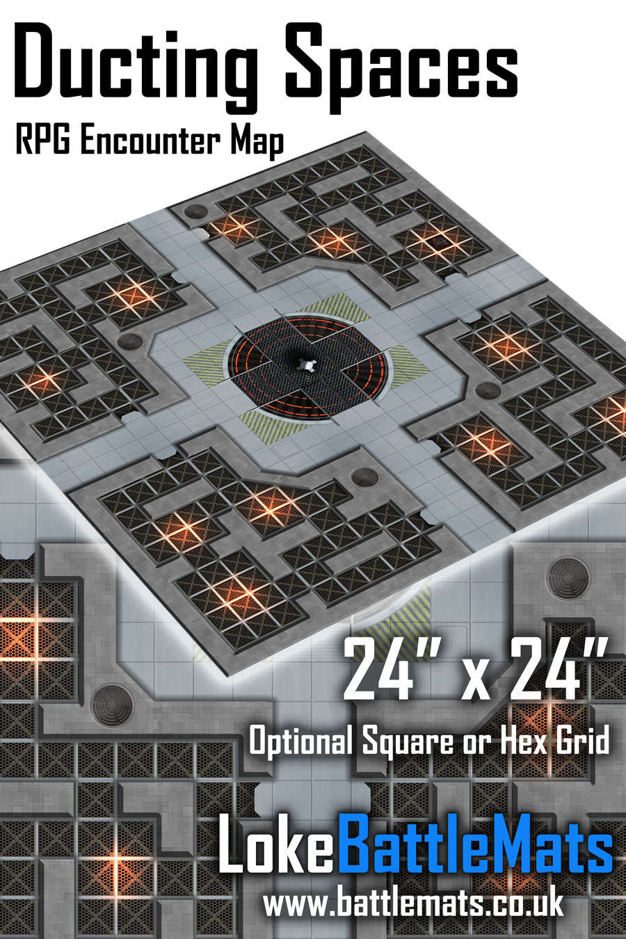 Ducting Spaces 24" x 24" RPG Encounter Map - Loke BattleMats | Sci-Fi ...
